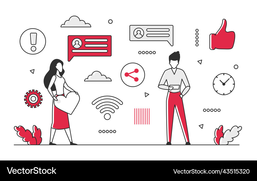 Social media content sharing Royalty Free Vector Image