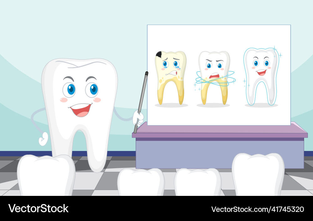 Teeth cleaning procedure on white background Vector Image