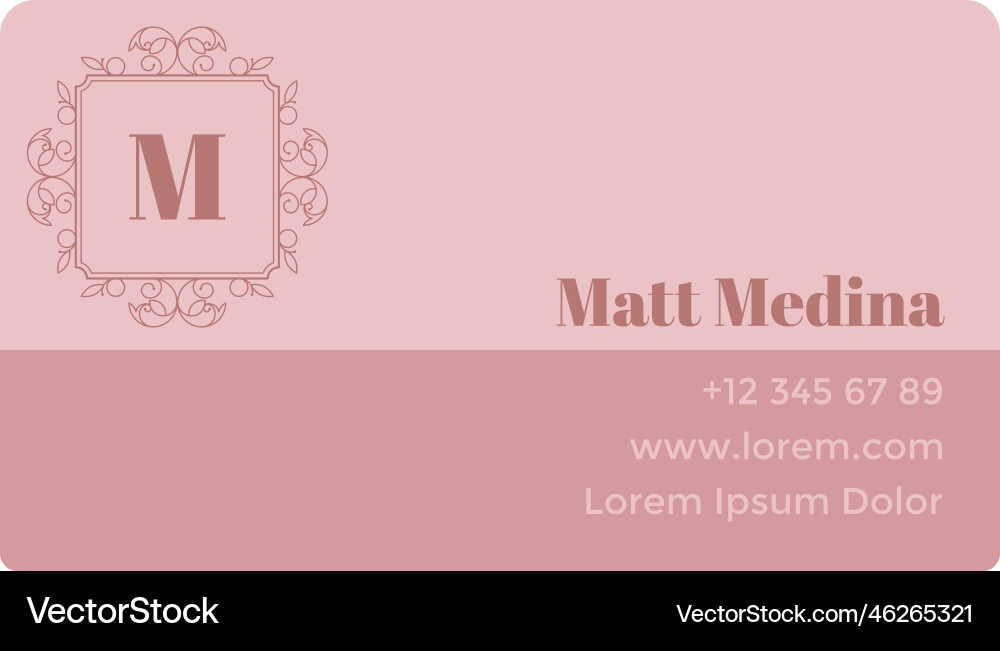 Business card with personal information template Vector Image
