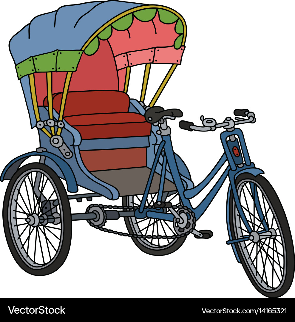 Classic cycle rickshaw Royalty Free Vector Image