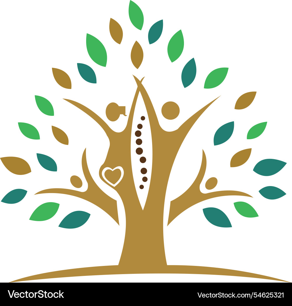 Creative colorful people tree family symbol Vector Image