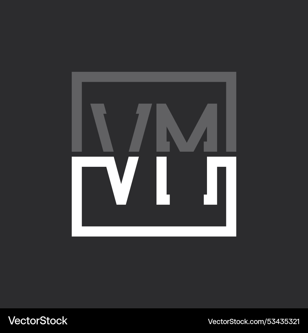 Creative modern minimalist vm letter logo design Vector Image