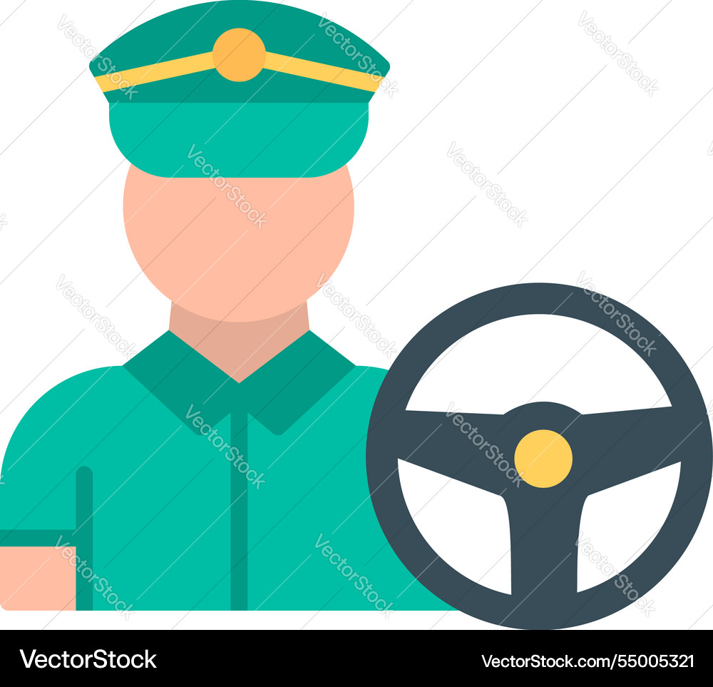 Driving instructor flat icon design Royalty Free Vector