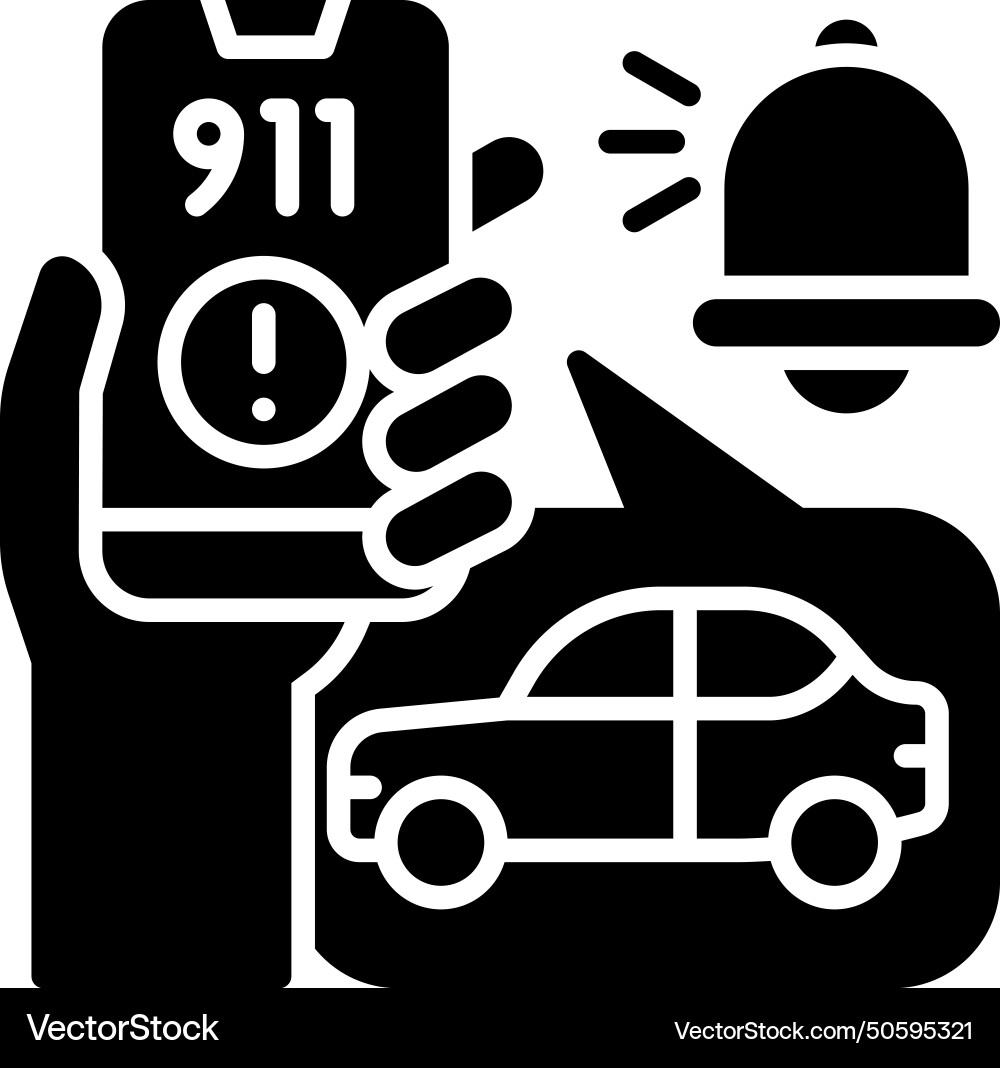 Emergency call icon car accident and safety Vector Image