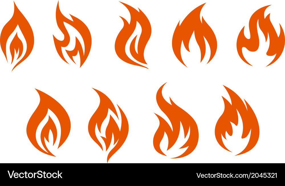 Fire symbols Royalty Free Vector Image - VectorStock