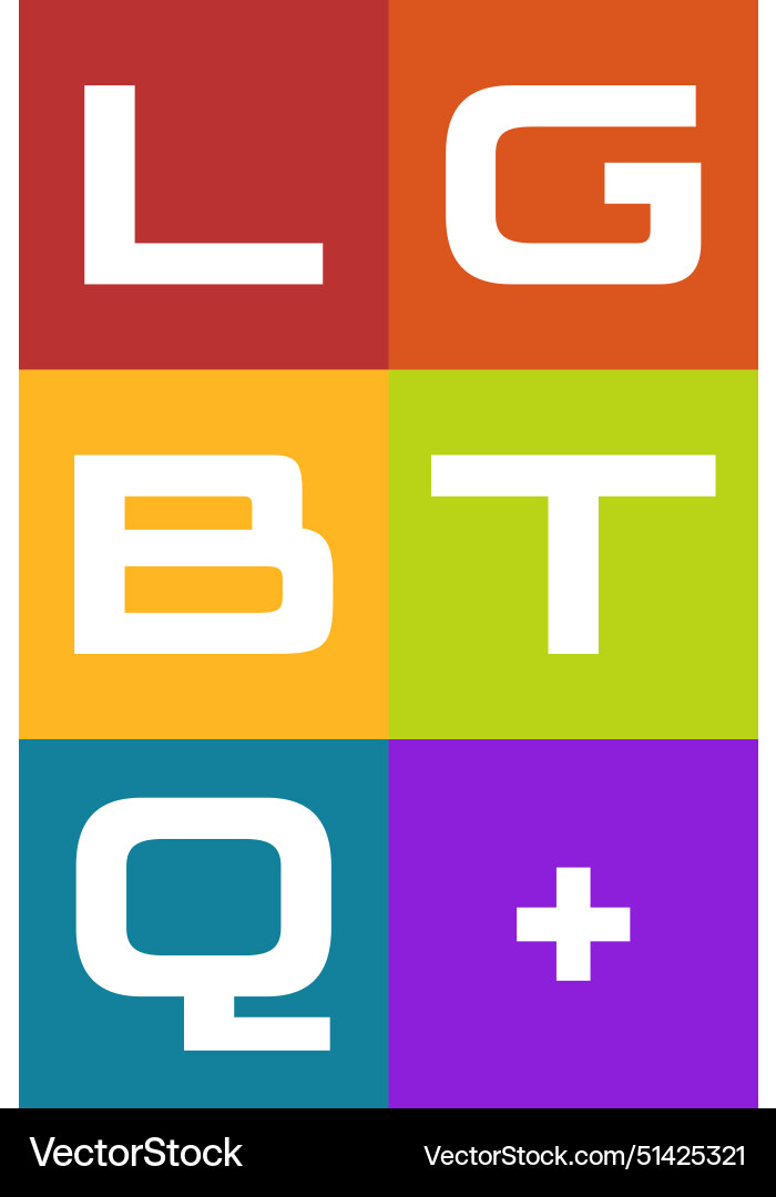 L g b t q letters poster Royalty Free Vector Image