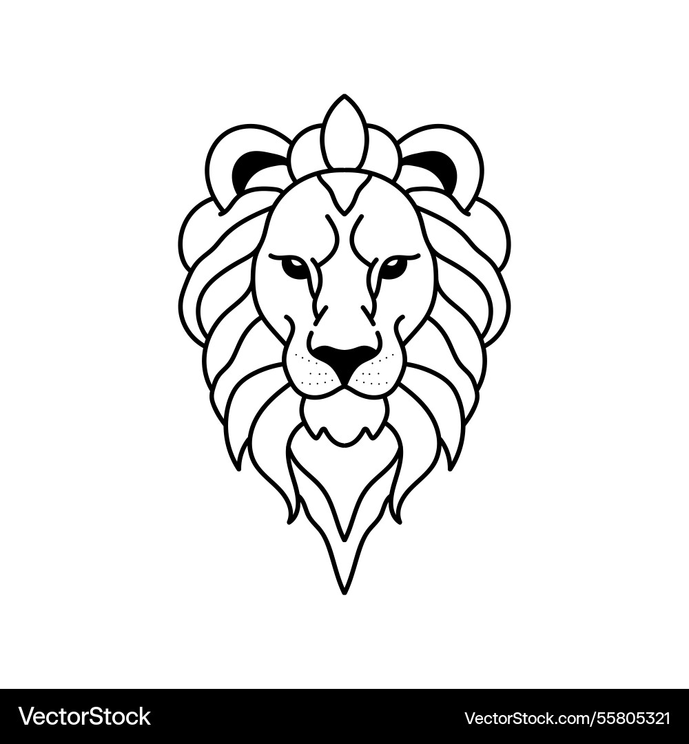 Lion outline Royalty Free Vector Image - VectorStock