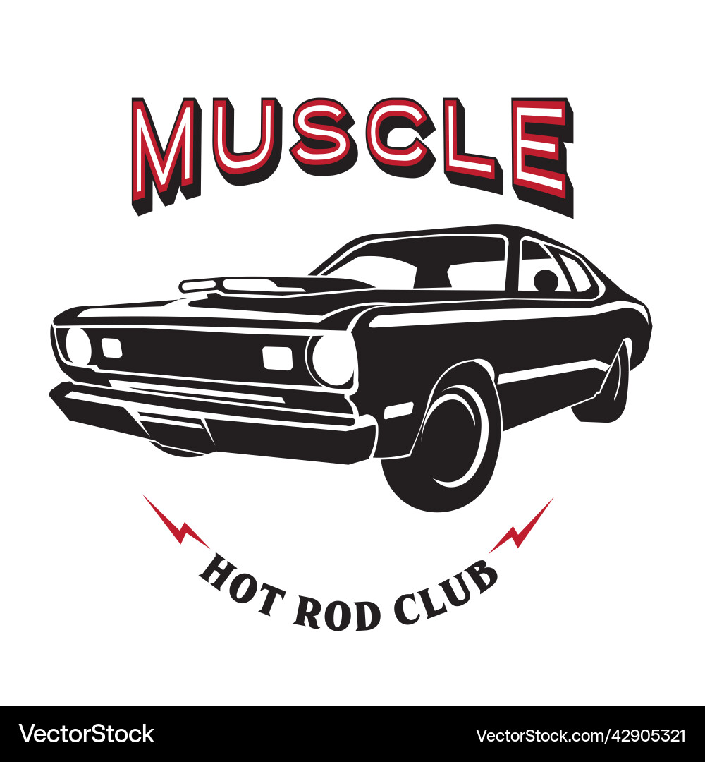 Muscle car logo design – Royalty-Free Vector | VectorStock