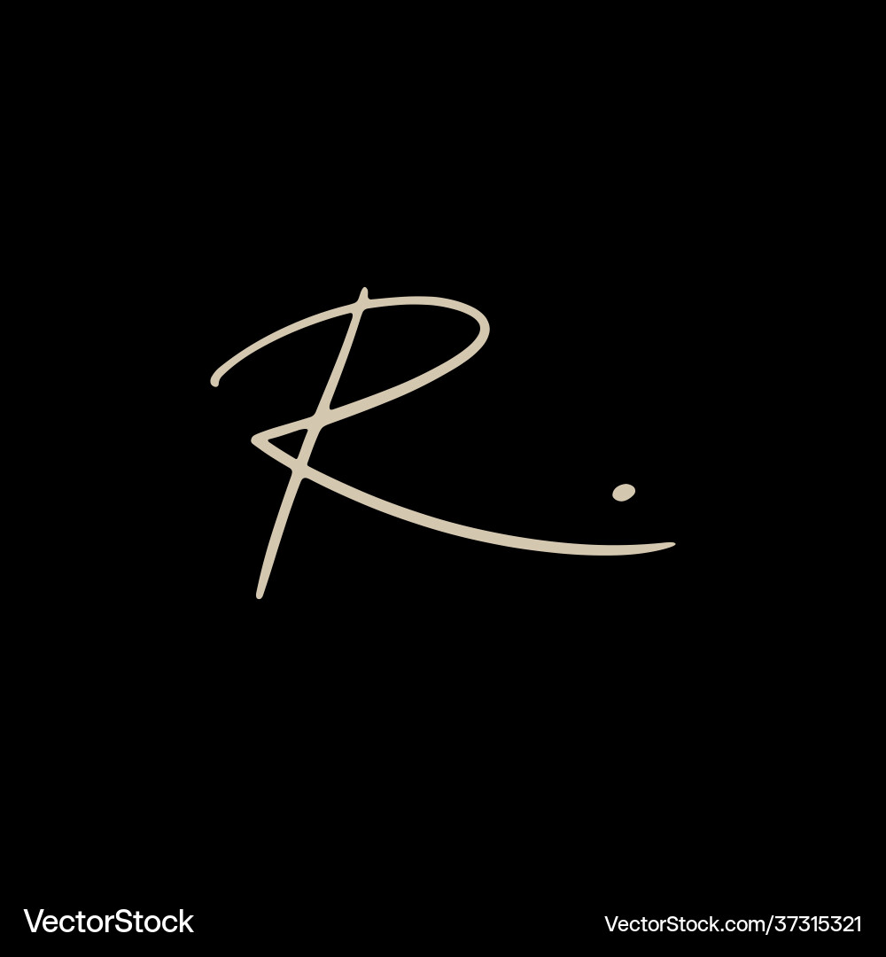 R letter mark signature handwriting logo icon Vector Image