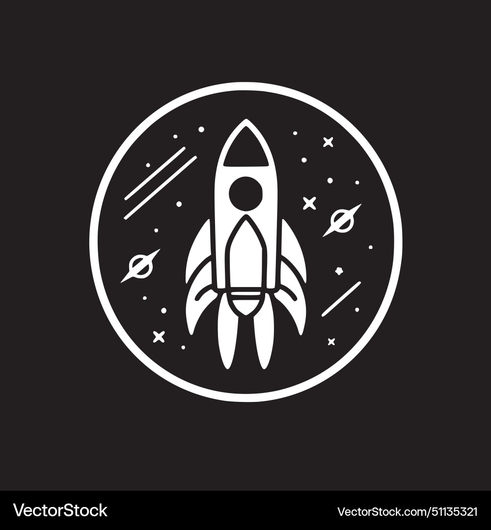 Space - black and white isolated icon Royalty Free Vector