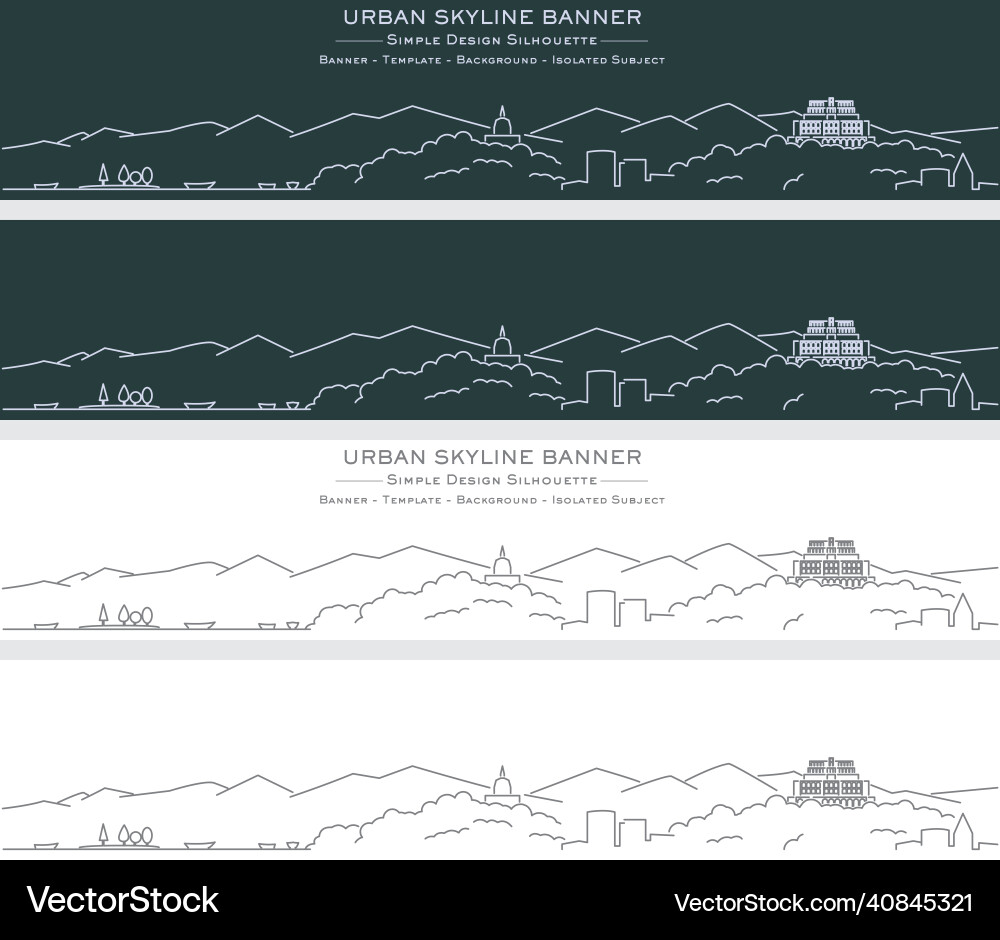 Srinagar single line skyline profile banner Vector Image