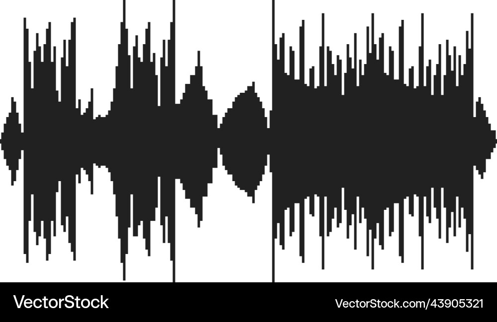 Voice record black sound shape audio signal Vector Image