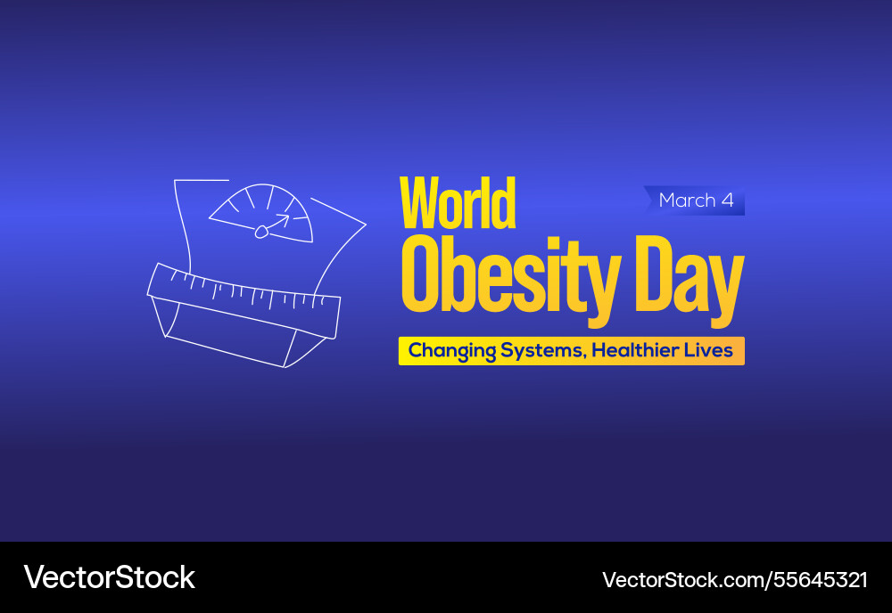 World obesity day month 2025 creative banner Vector Image