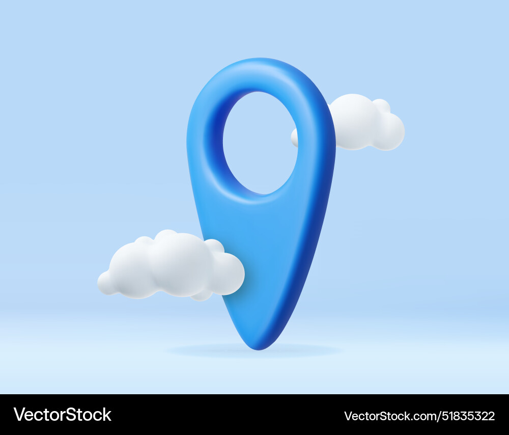 3d mark location locate pin gps map Royalty Free Vector