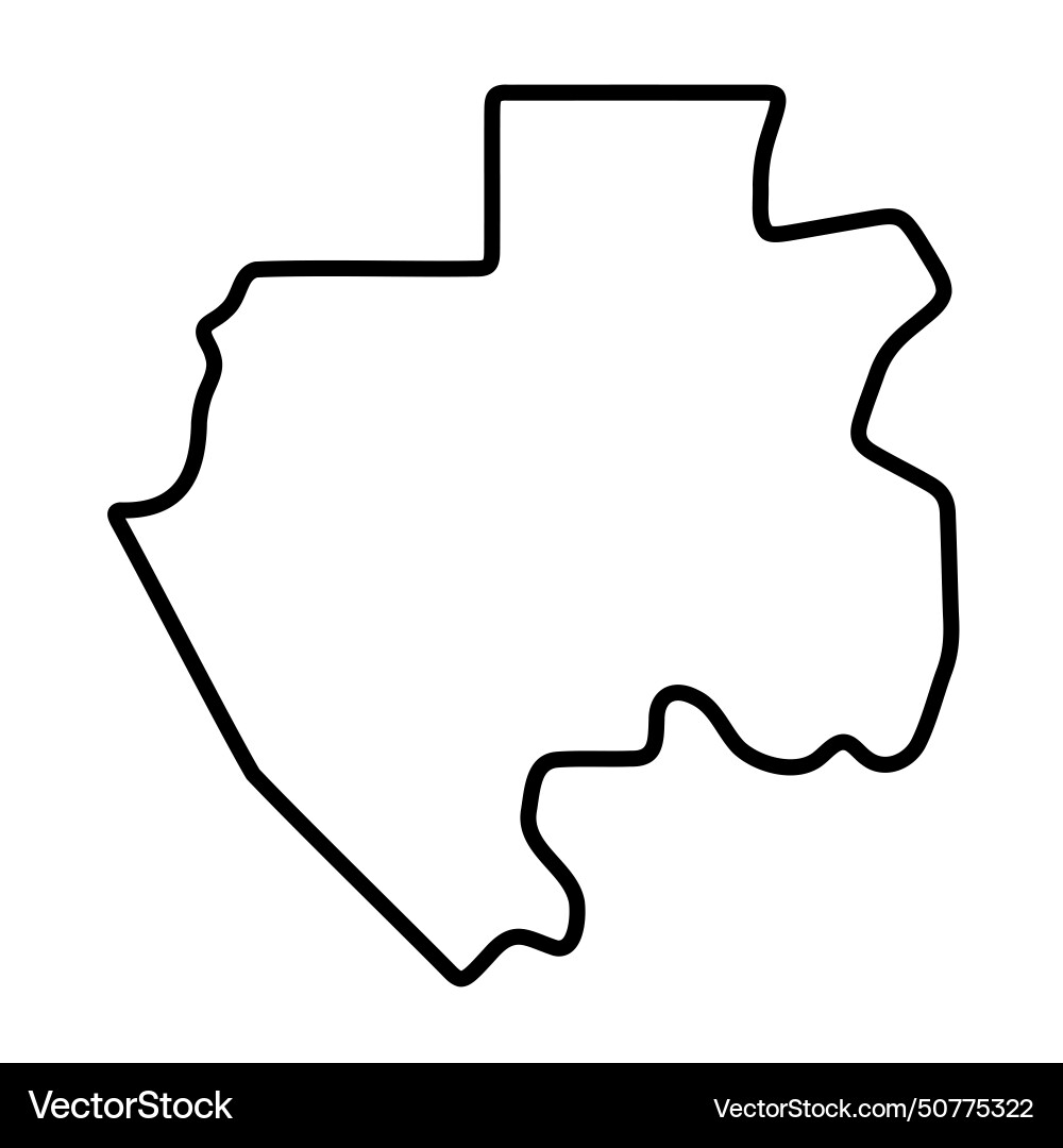 Gabon Simplified Outline Map Royalty Free Vector Image