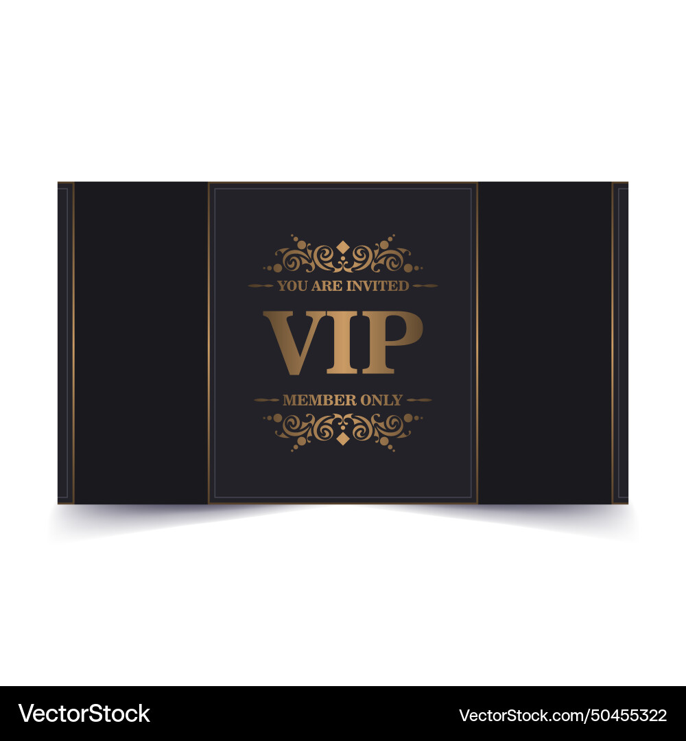 Luxury dark vip card in ornament texture Vector Image