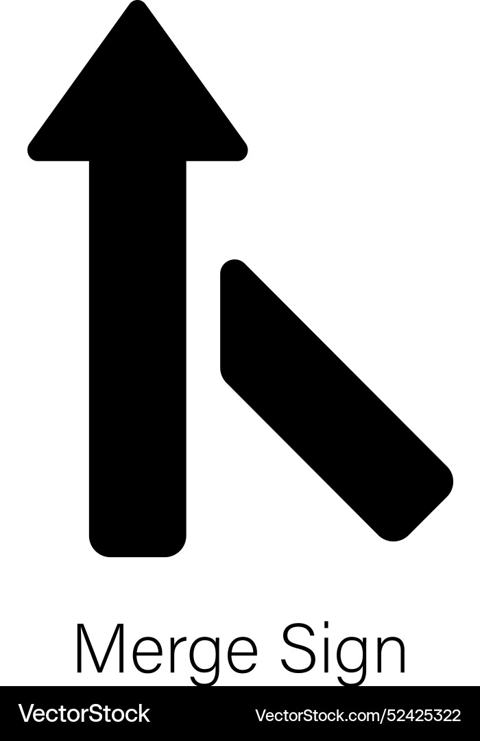 Merge sign Royalty Free Vector Image - VectorStock