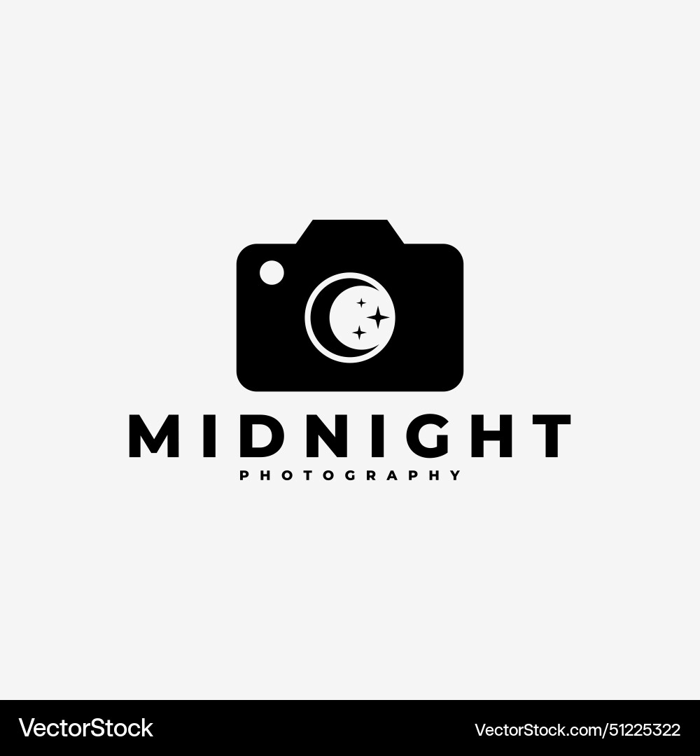 Night photography camera photo logo icon Vector Image
