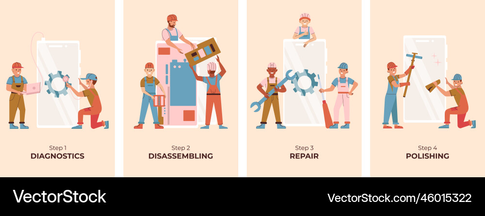 Phone repair service infographic Royalty Free Vector Image