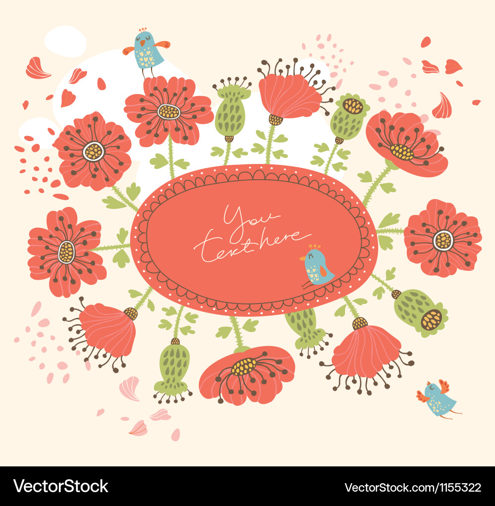 Poppy background Royalty Free Vector Image - VectorStock