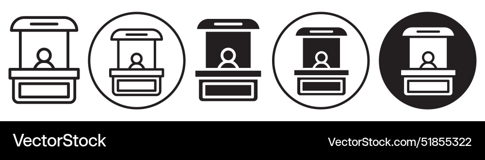 Sales booth icon set collection for web Royalty Free Vector