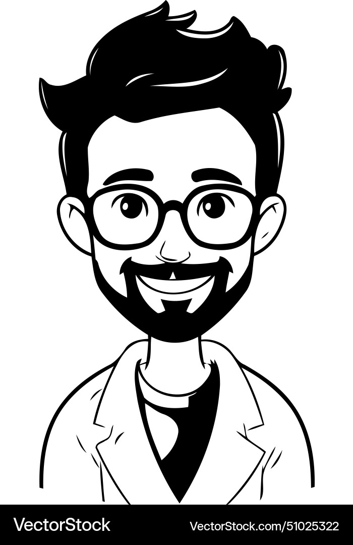 Scientist man cartoon icon graphic design Vector Image