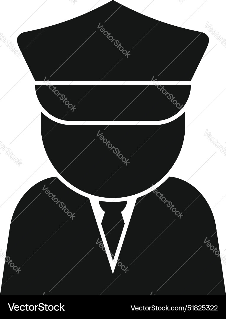 Security guard wearing uniform with tie silhouette