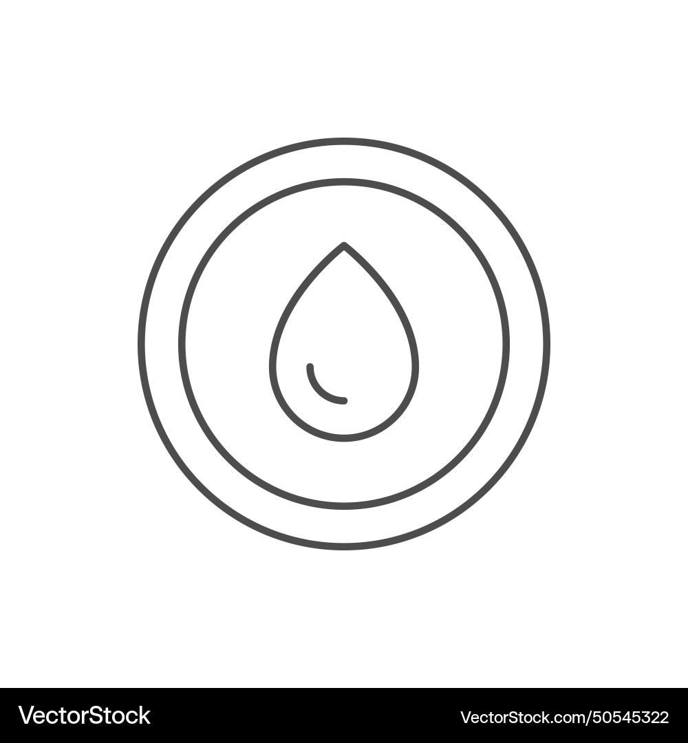 Water drop line outline icon Royalty Free Vector Image