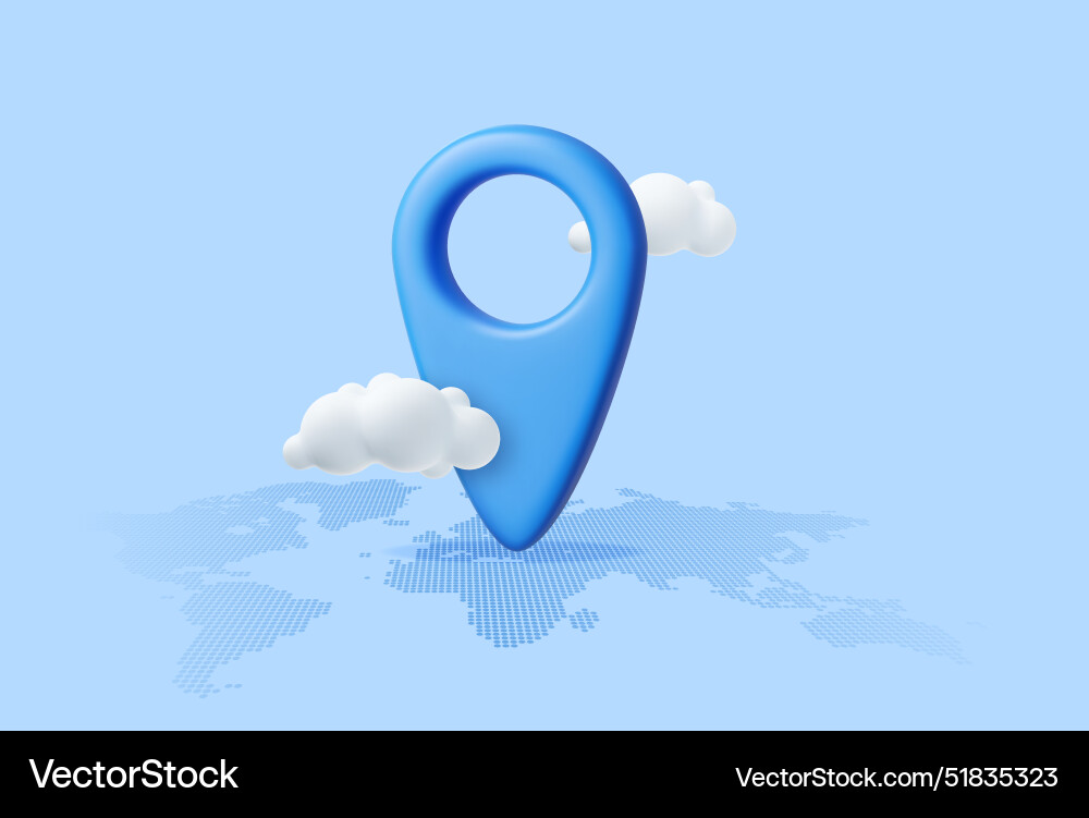 3d mark location locate pin gps map Royalty Free Vector