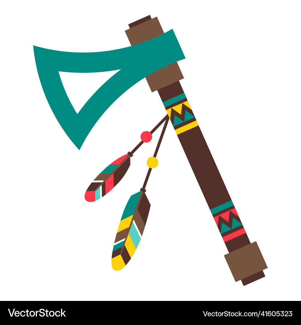 American indians tomahawk ethnic Royalty Free Vector Image