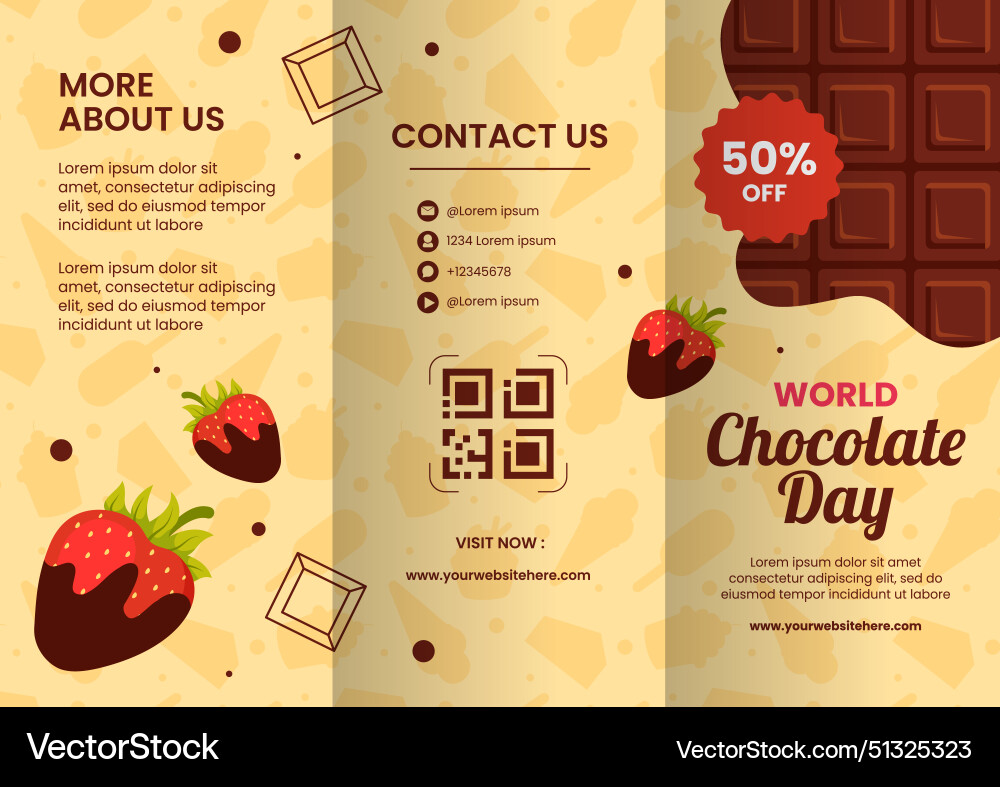 Chocolate day brochure cartoon hand drawn Vector Image