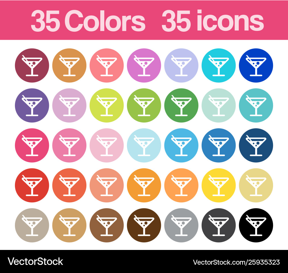 Cocktail party printable icons Royalty Free Vector Image