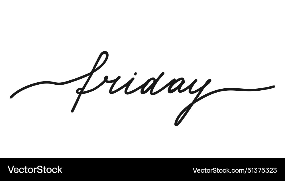 Friday black hand drawn continuous line word day Vector Image