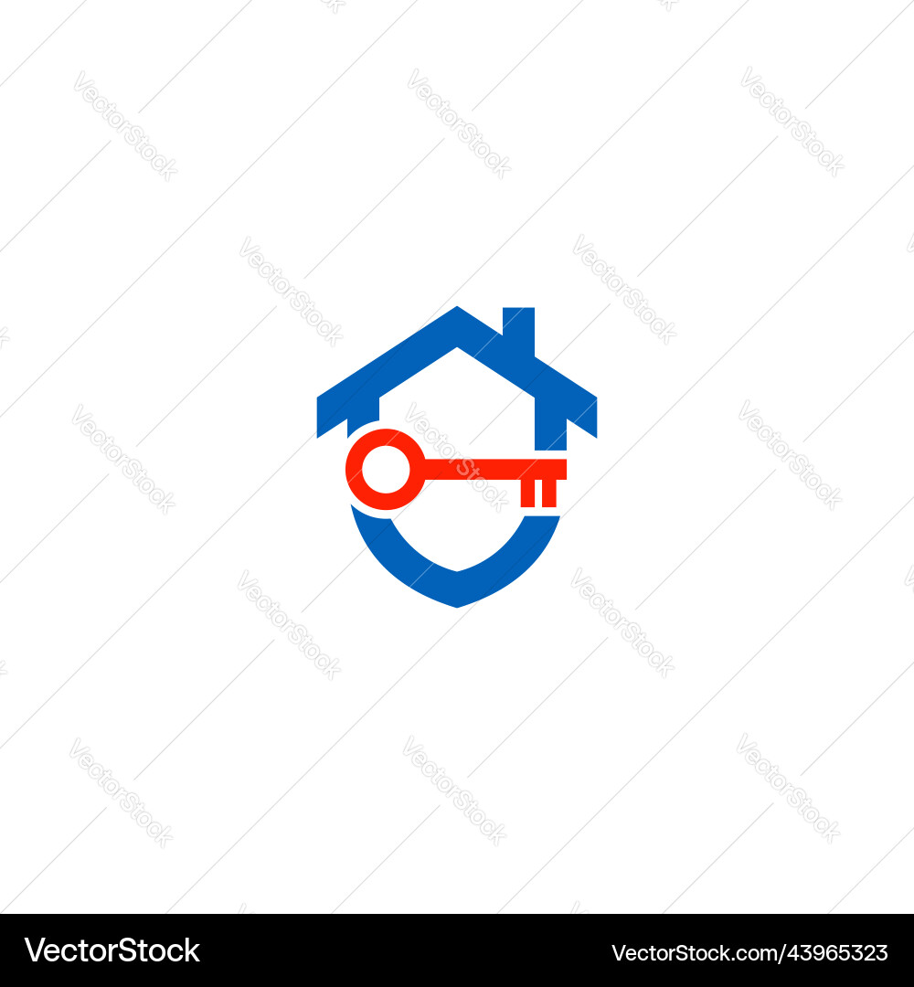 House key security logo Royalty Free Vector Image
