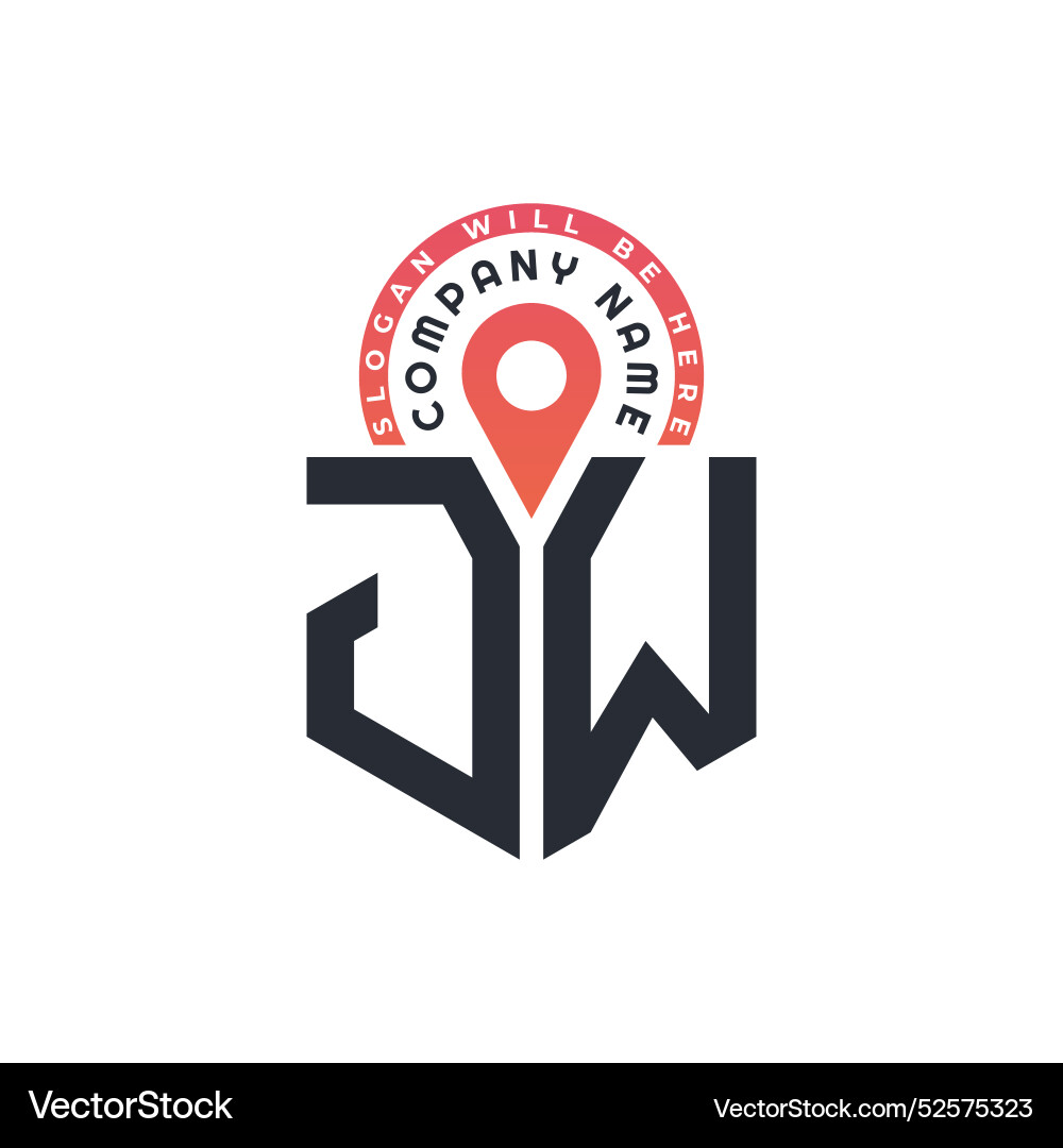Jw location logo design for human resources Vector Image