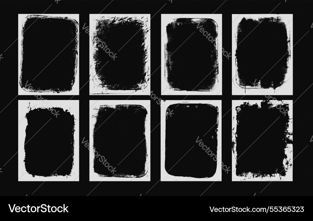 Photo grunge frames set template ink paint edges Vector Image