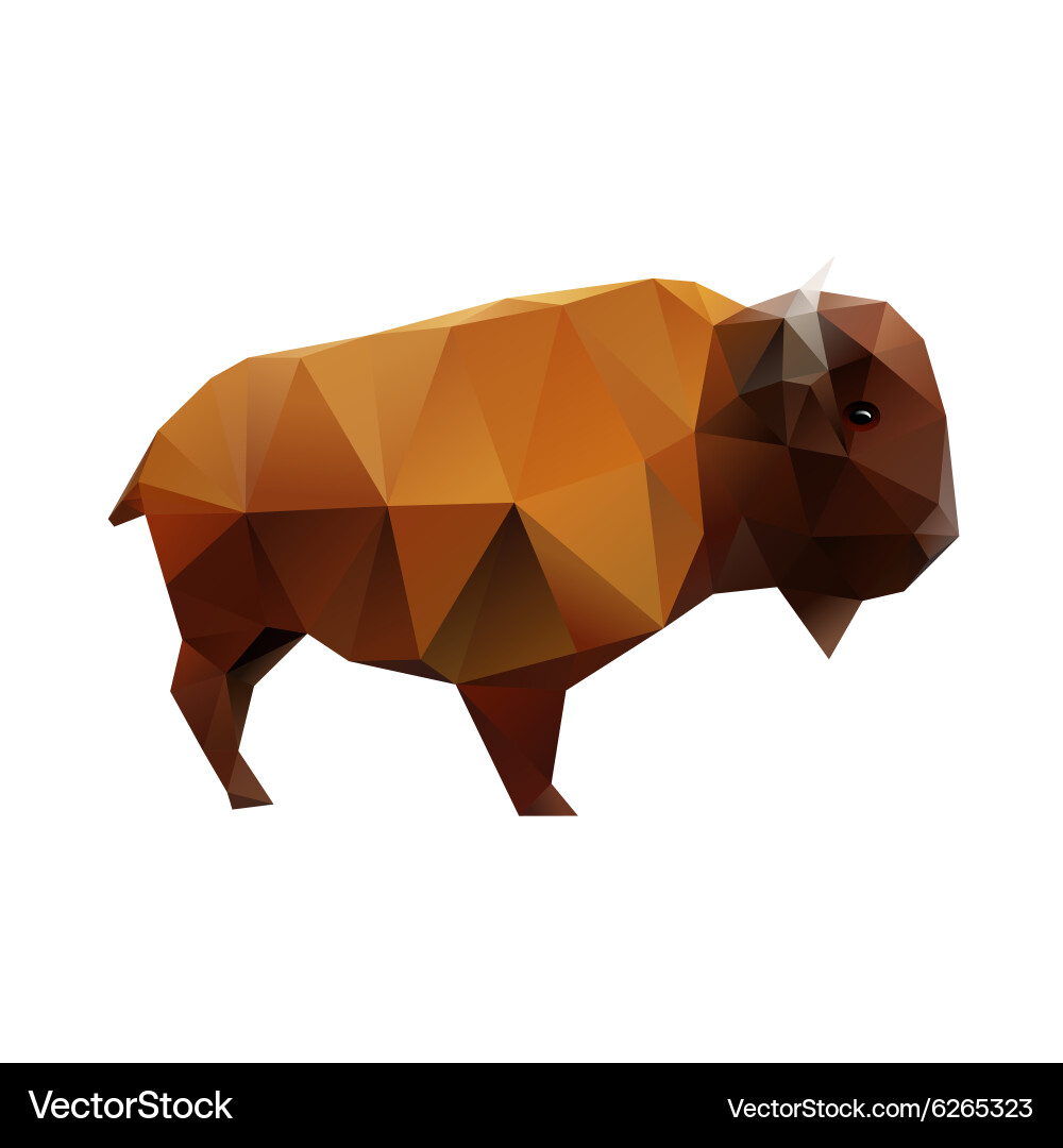 Polygonal buffalo Royalty Free Vector Image - VectorStock