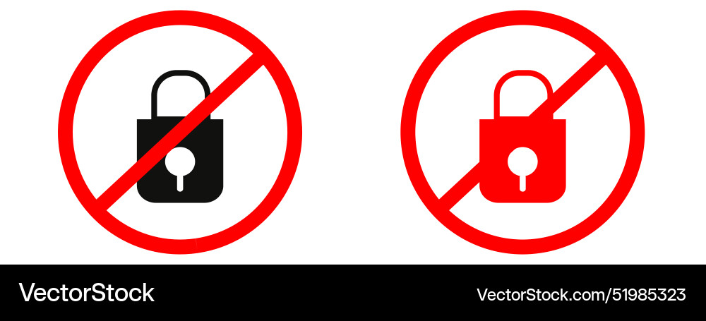 Security notice indicating no personal locks Vector Image