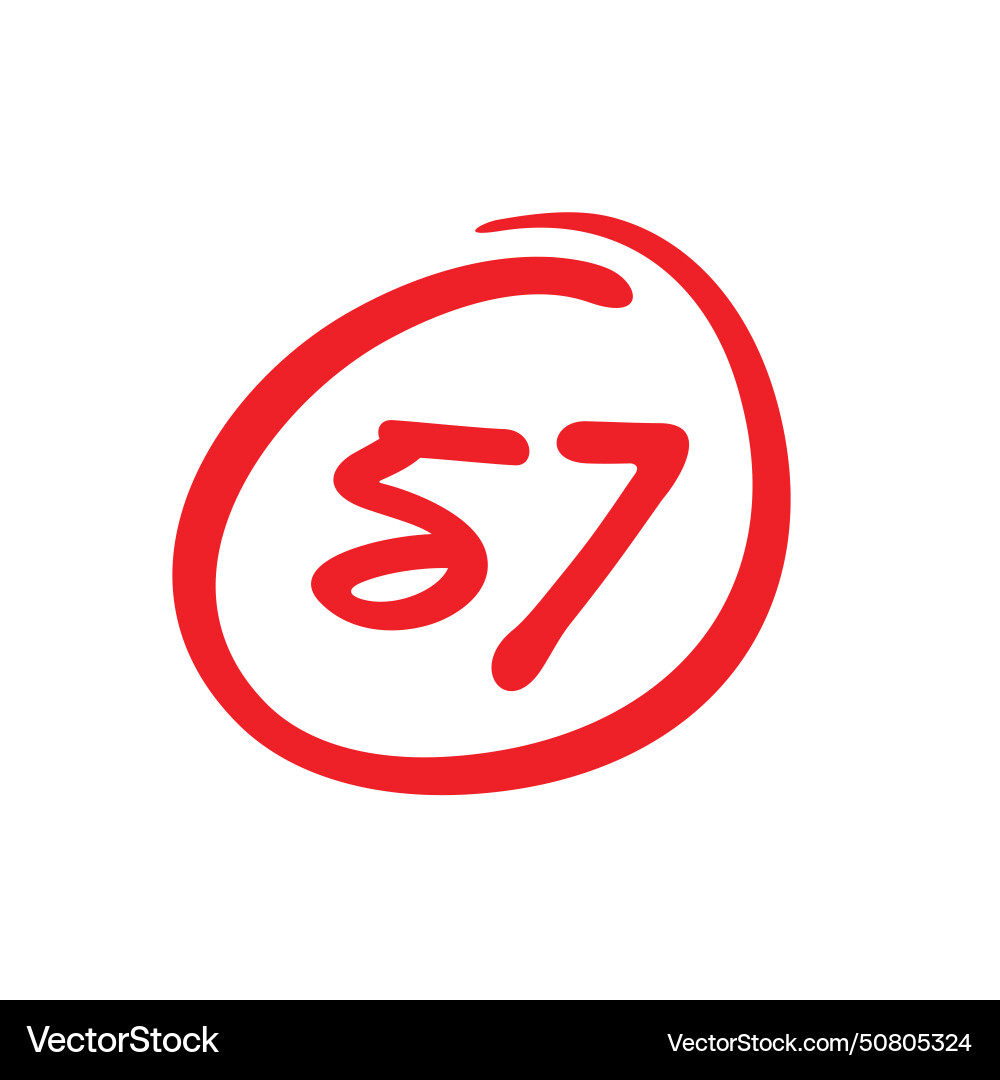 57 points exam score bad grade Royalty Free Vector Image