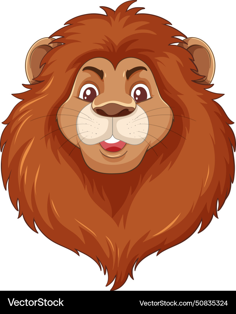 A smiling lions head Royalty Free Vector Image