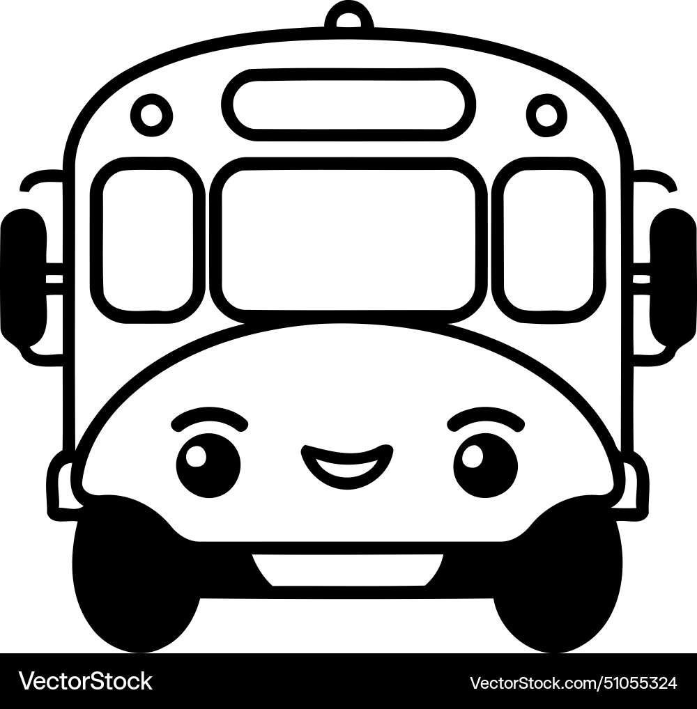 Cute school bus character in a flat style Vector Image