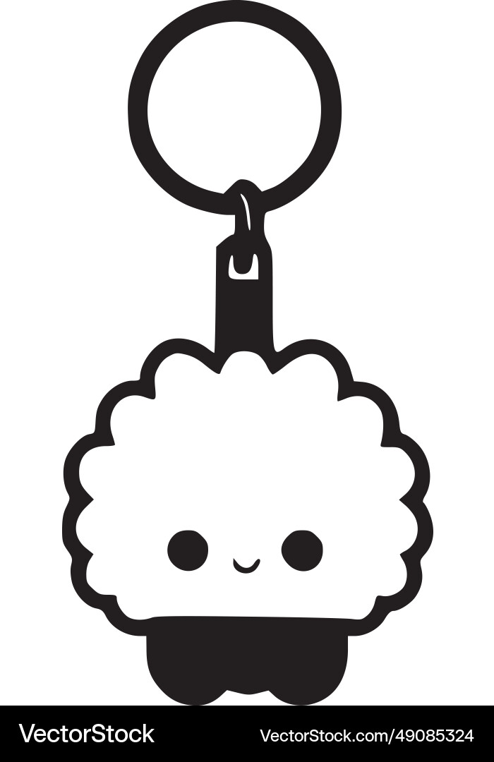 Keychain - black and white Royalty Free Vector Image