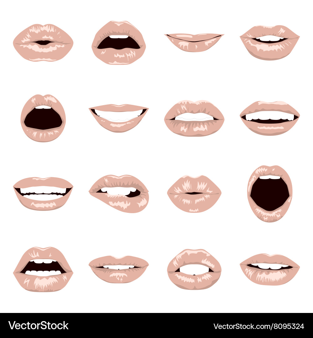 Lips set Royalty Free Vector Image - VectorStock