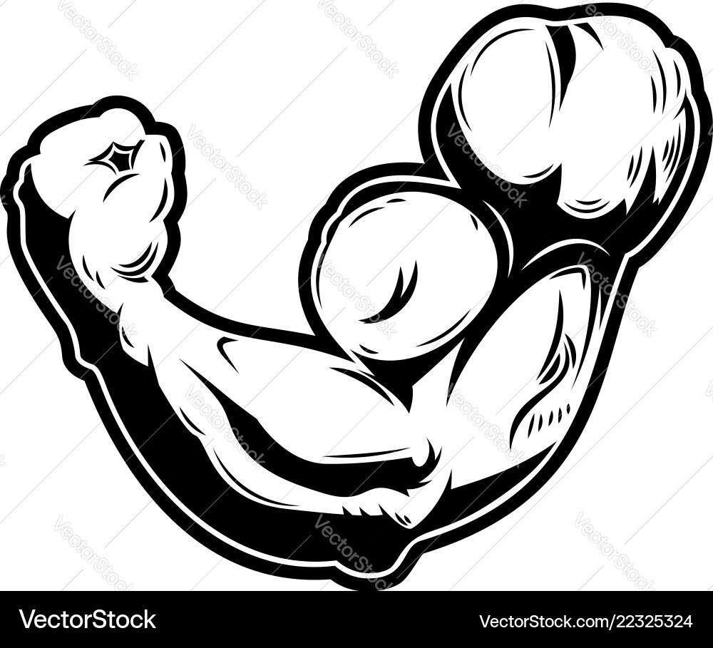 Muscle human hand design element for logo label Vector Image