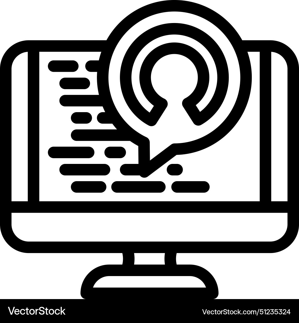 Open source tech enthusiast line icon Royalty Free Vector