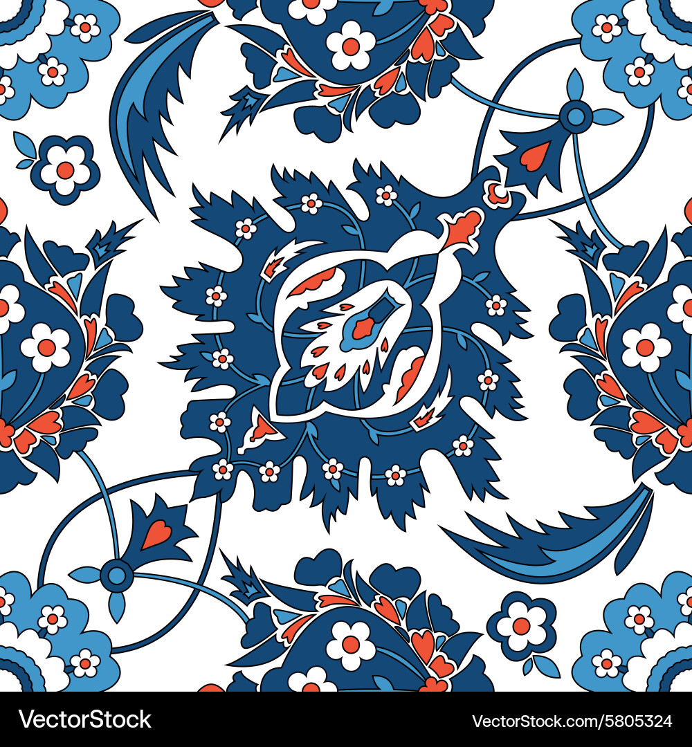 Oriental Iznik Tile Pattern Royalty Free Vector Image