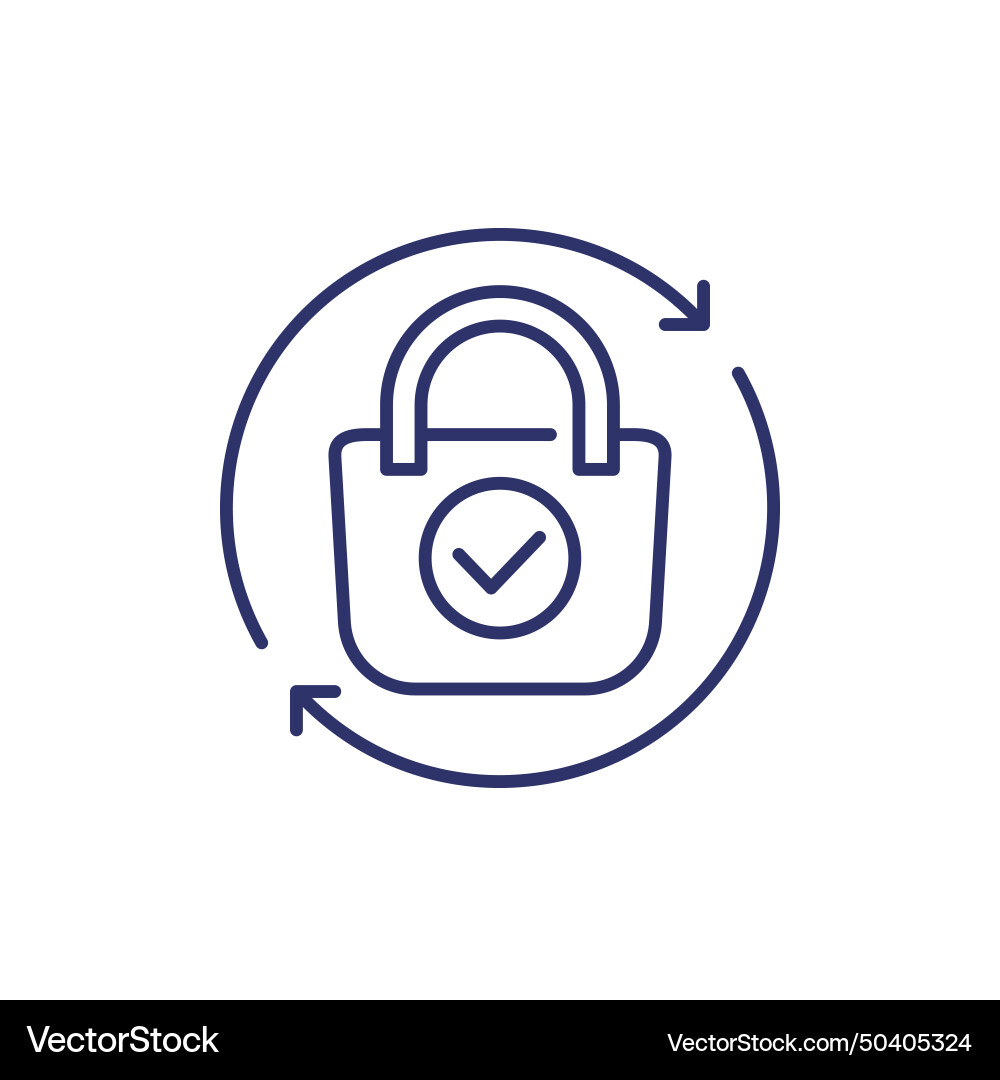 Return policy icon with a bag purchase Royalty Free Vector