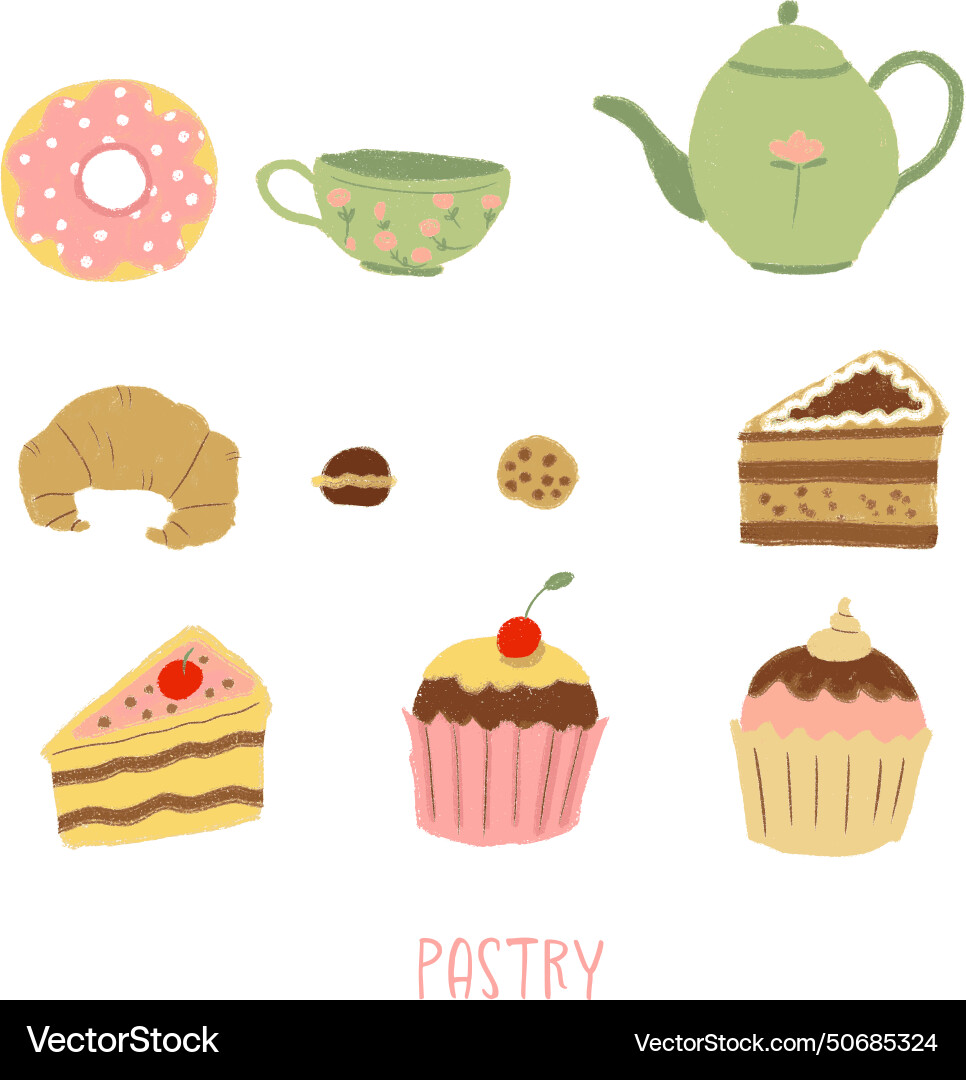 Set of sweets Royalty Free Vector Image - VectorStock