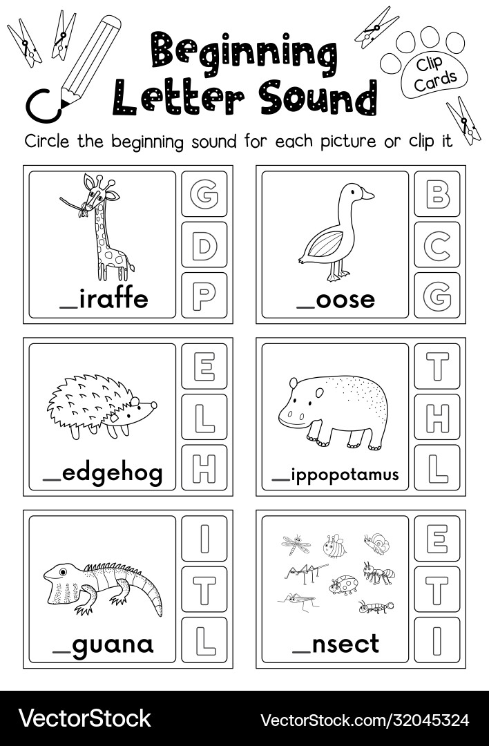 Worksheet matching vocabulary ghi coloring page Vector Image