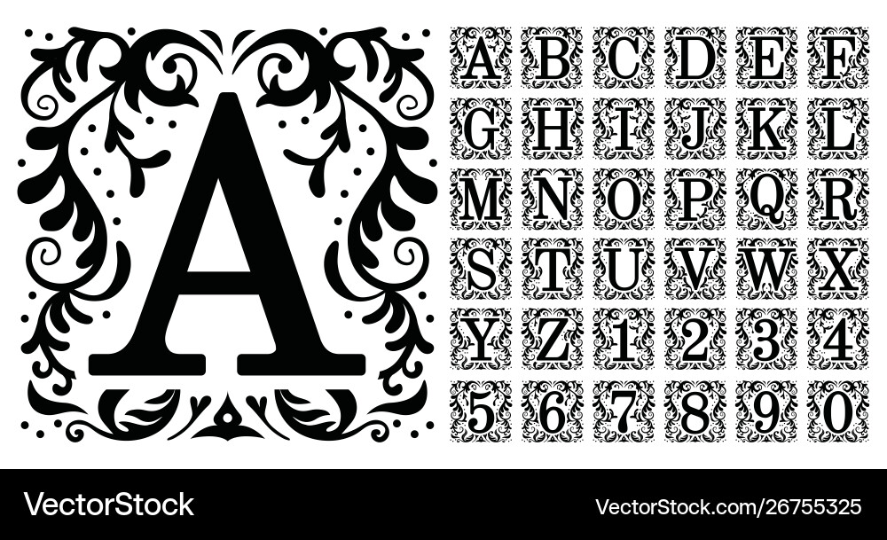 Antique Monogram Ornamental Letter Royalty Free Vector Image